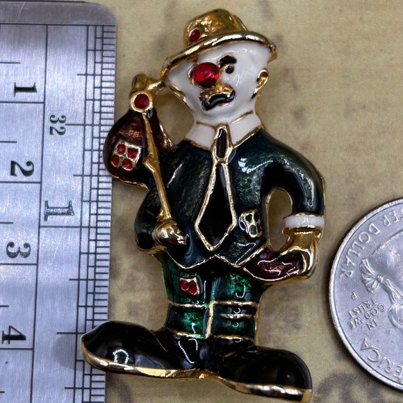 Jewelry | Vintage Gold Tone Clown Enamel Figural Brooch Pin Colorful ...